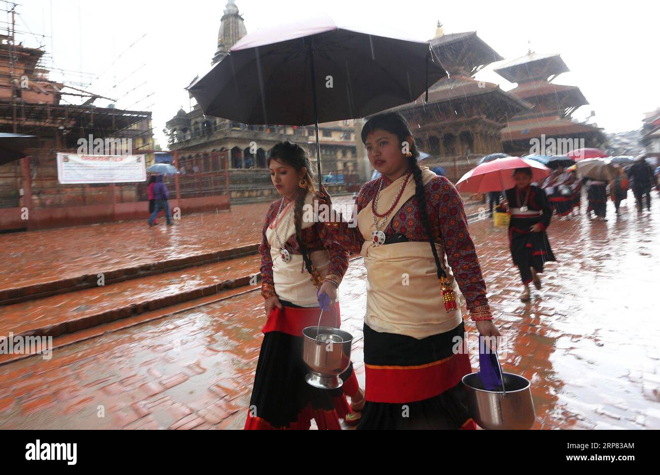 (190216) -- LALITPUR, Feb. 16, 2019 -- Women from Newar community ...