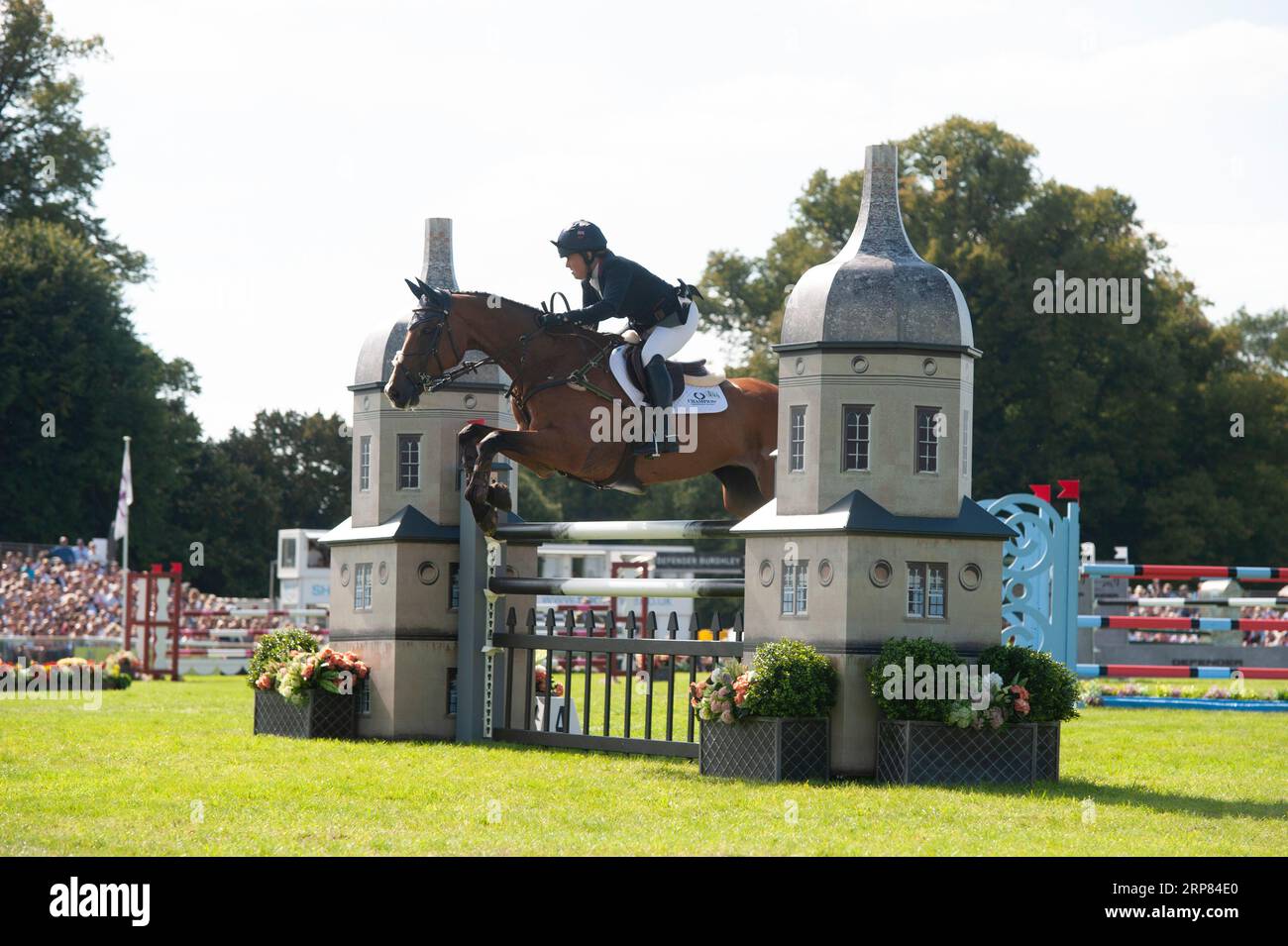 Stamford, UK. 3rd Sep, 2023. Pippa Funnell riding Majas Hope ...