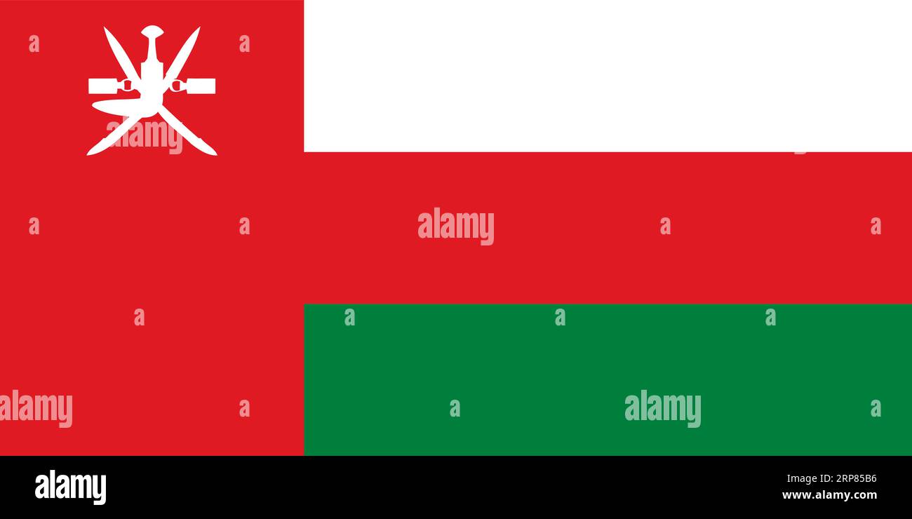Vector flag of Oman. Accurate dimensions and official colors. Symbol of ...