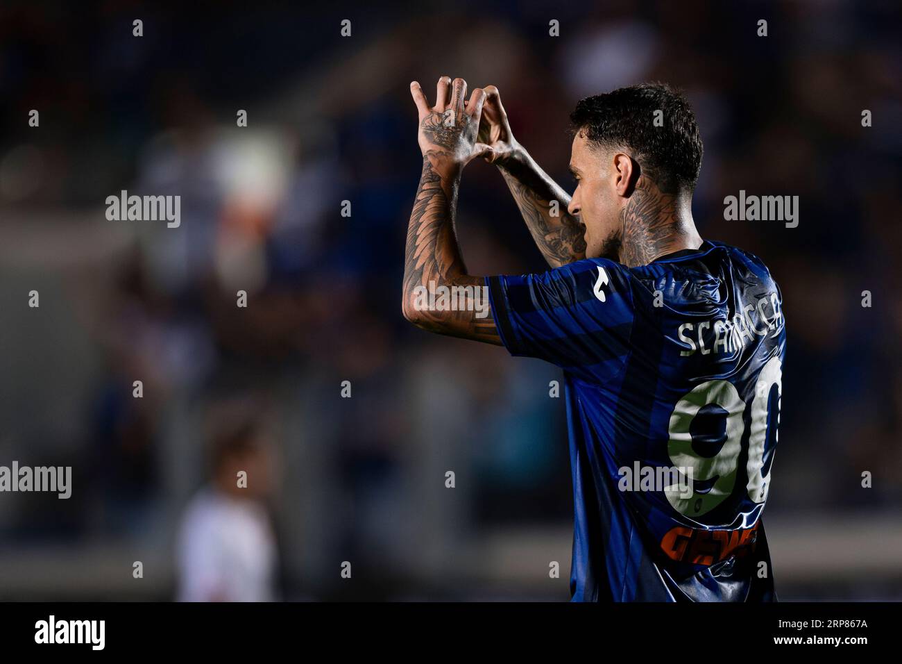 Gianluca Scamacca of Atalanta BC celebrates after scoring a goal during ...
