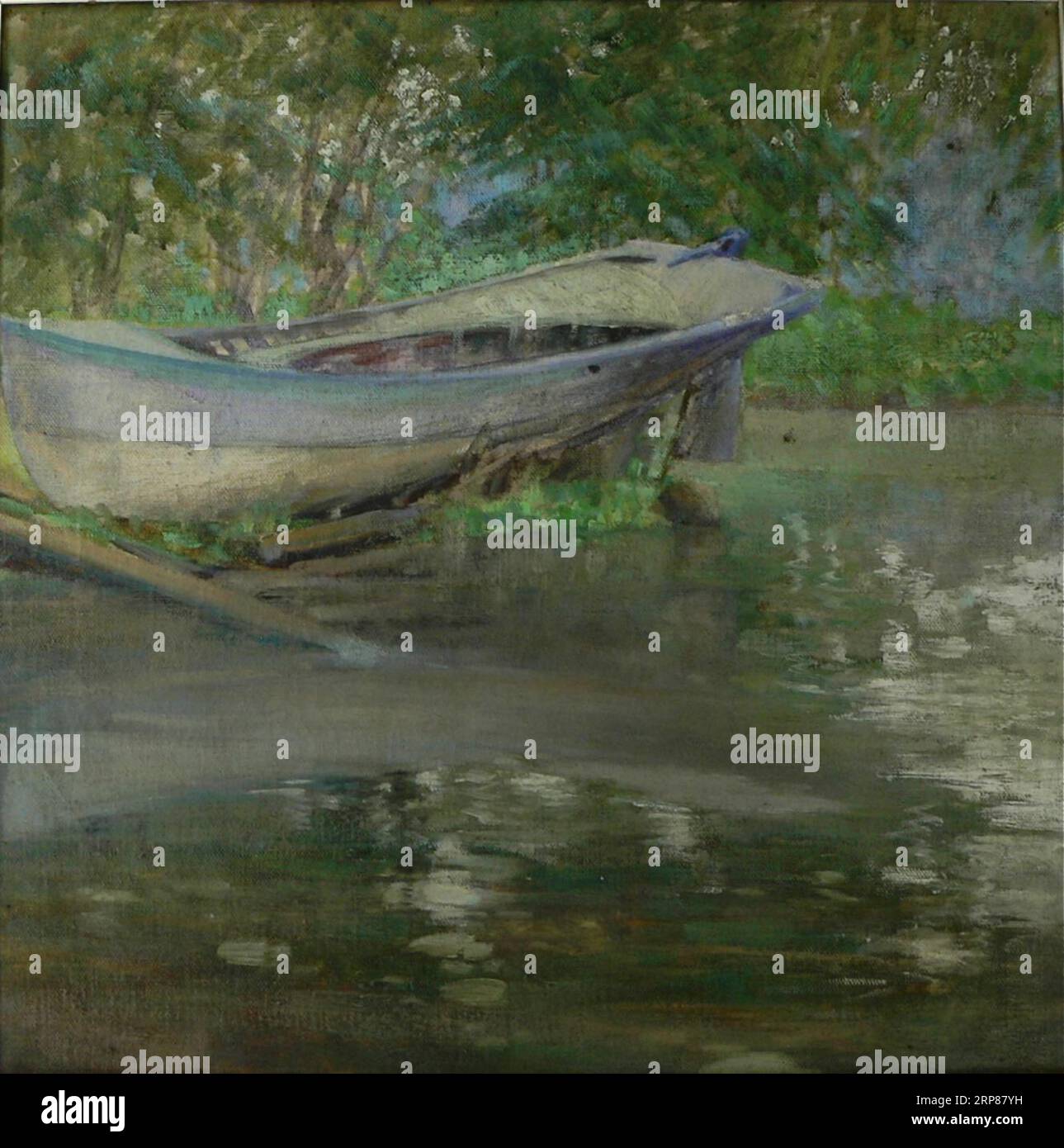 Blue Boat 1920 by Mary Agnes Yerkes Stock Photo - Alamy