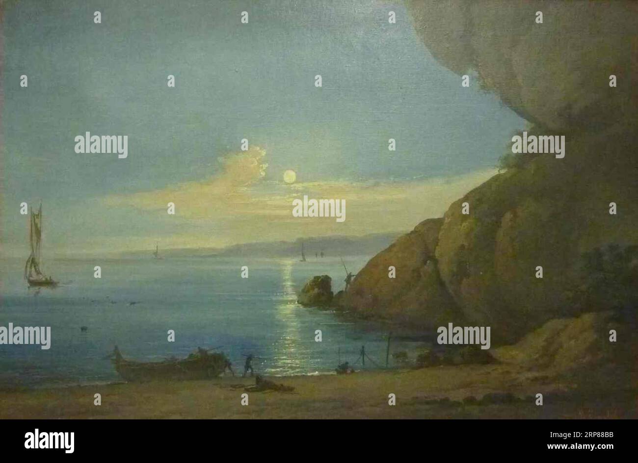 Vue de la plage de la Païole à Nice 19th century by Dominique Trachel ...