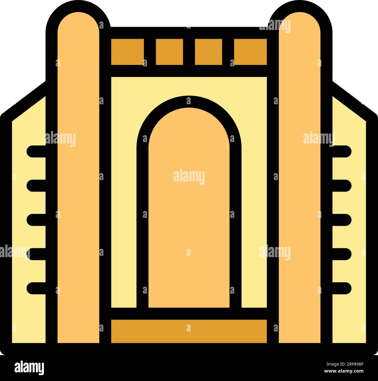 Building place icon outline vector. City skyline. Market modern color ...