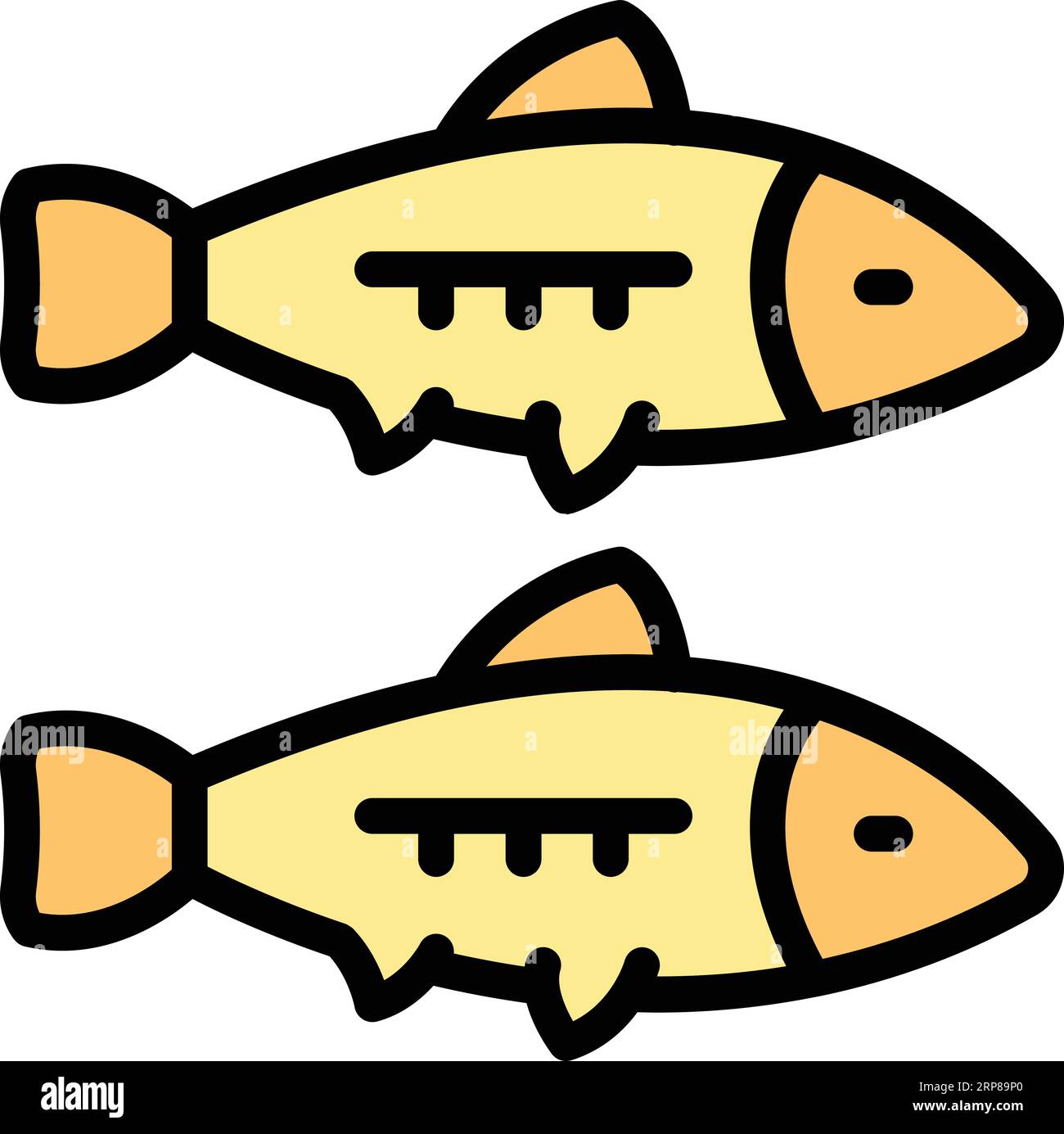 Sardine fish icon outline vector. Oil food. Ocean can color flat Stock ...