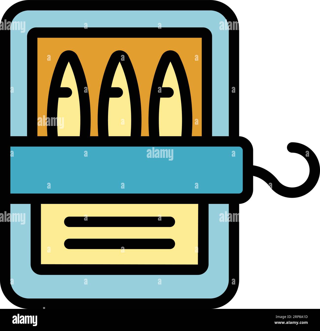 Sardine fish icon outline vector. Food box. Ocean can color flat Stock ...