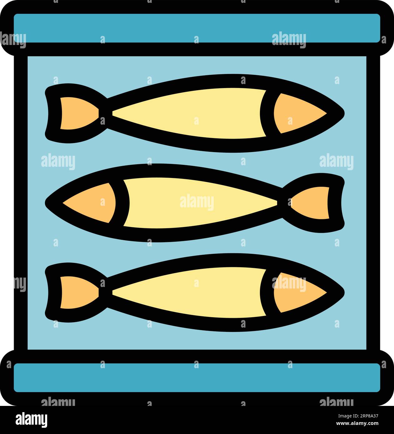 Herring tin can icon outline vector. Oil food. Marine box color flat Stock Vector Image & Art ...