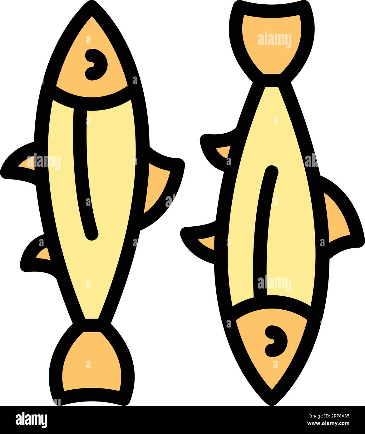 Can fish icon outline vector. Oil food. Sea fish color flat Stock ...