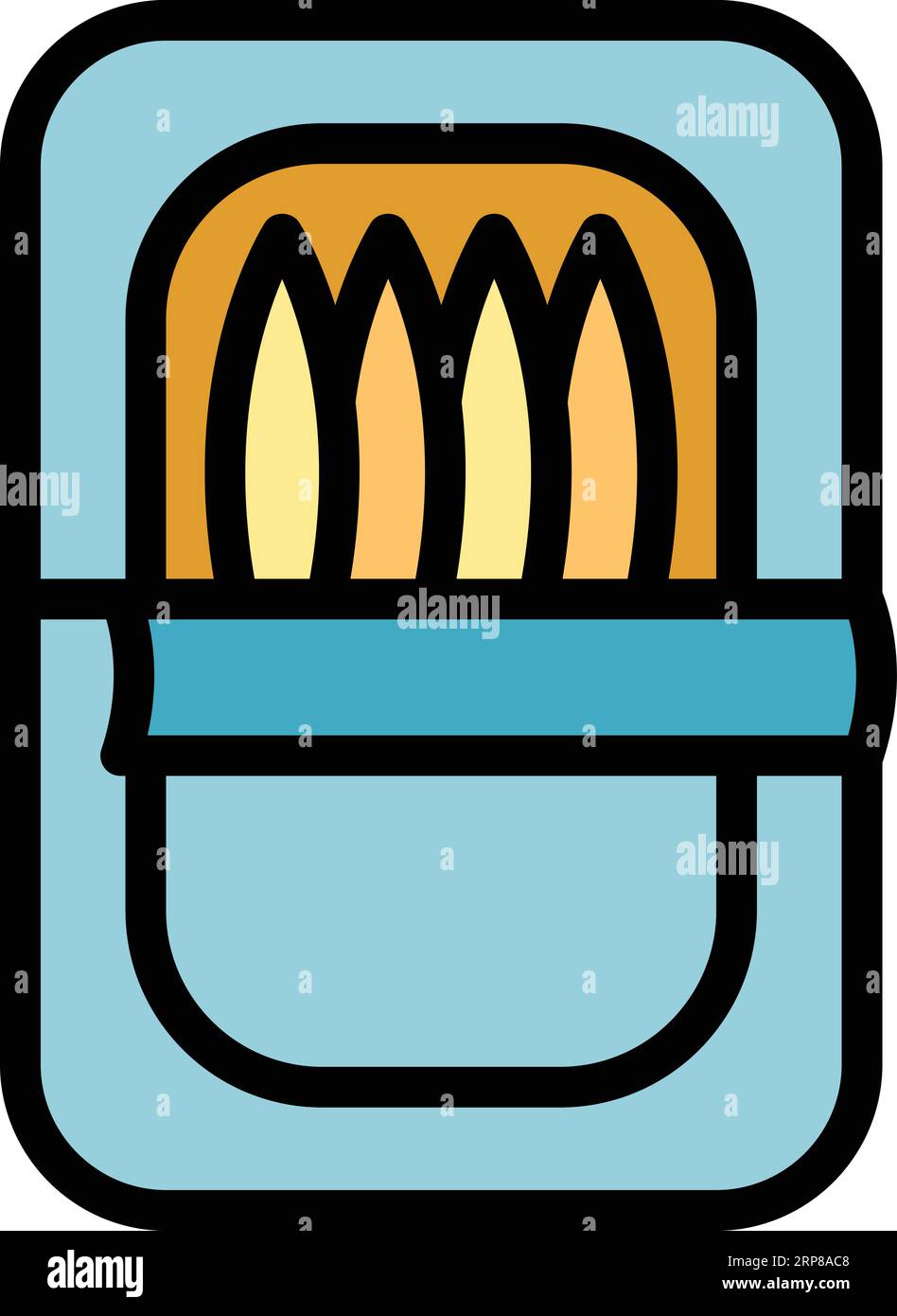 Sea can fish icon outline vector. Sardine conserve. Oil food color flat ...