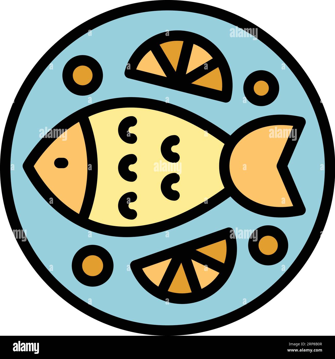 Fried fish icon outline vector. Japan food. Menu cuisine color flat ...