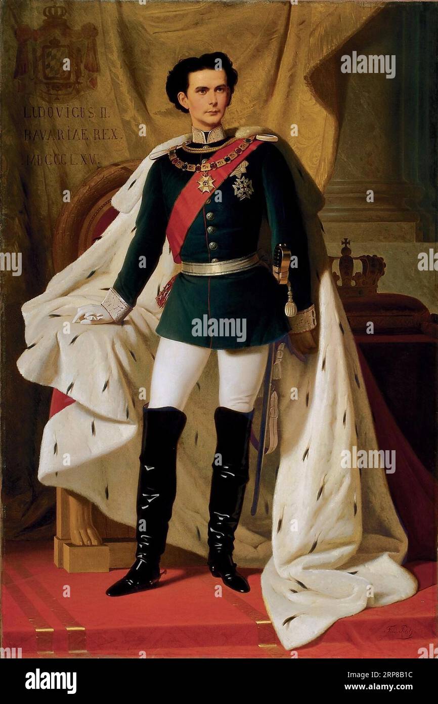 Ludwig II of Bavaria in generals' uniform and coronation robe 1865 by ...