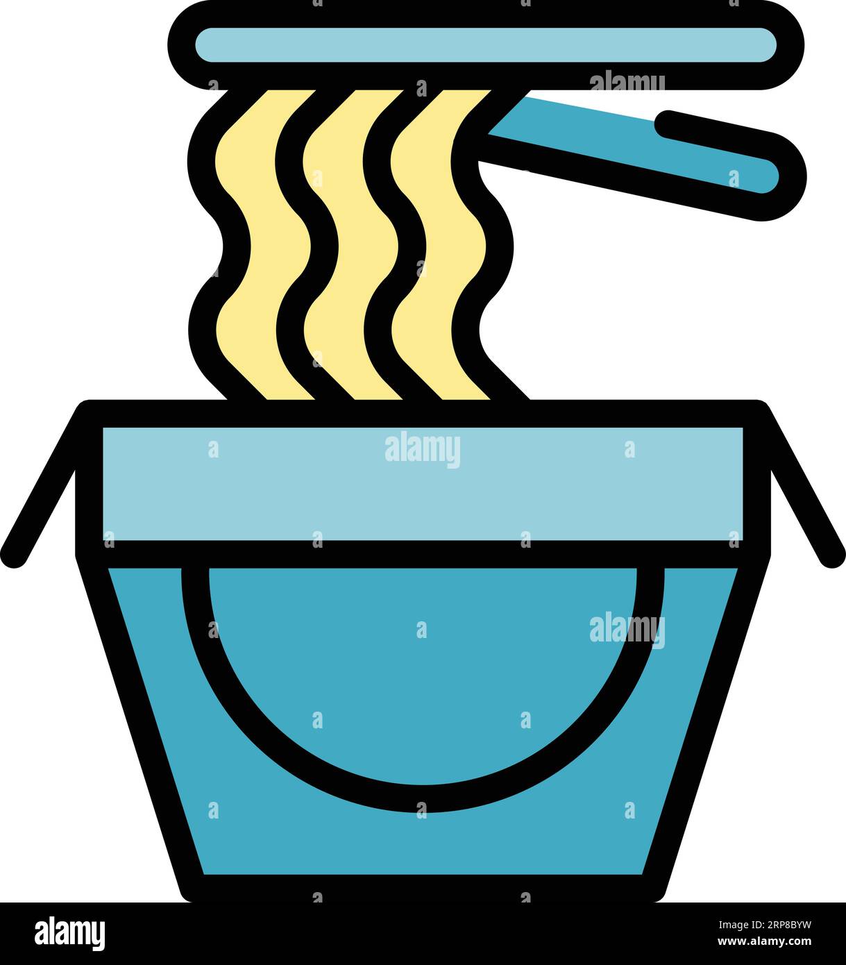 Noodle box icon outline vector. Japan food. Asian sushi color flat ...