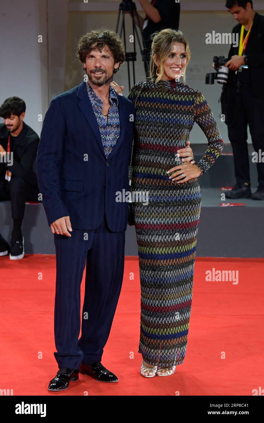 Venice Lido, Italy. 03rd Sep, 2023. Francesco Montanari (l) and ...