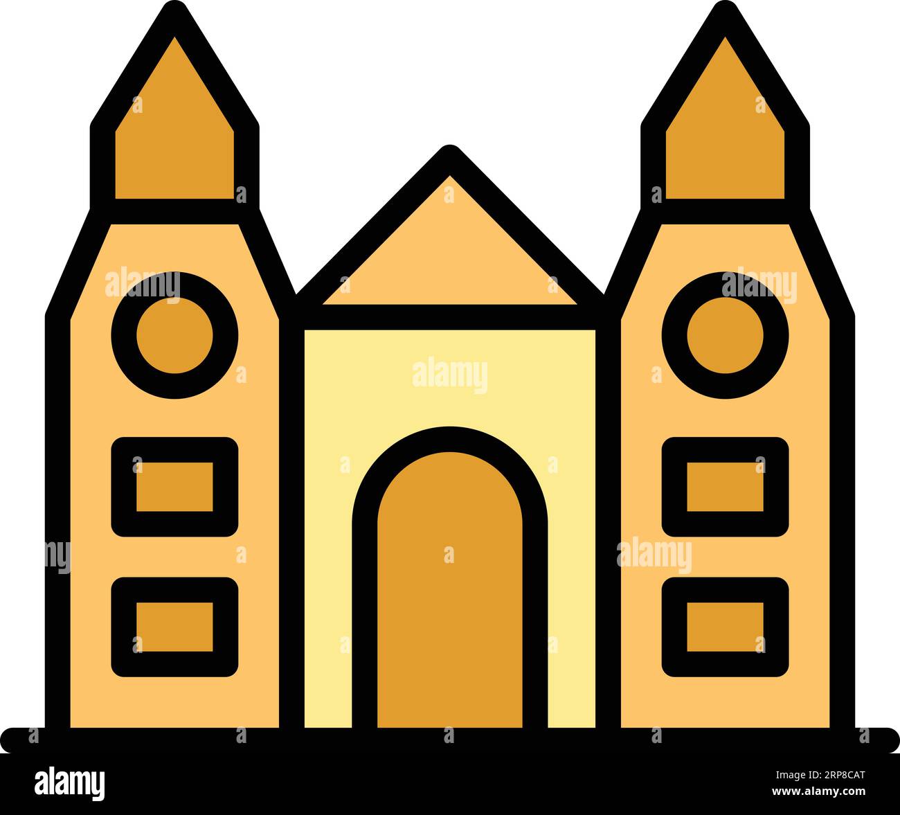 Malta building icon outline vector. Map landmark. Cross stamp color ...