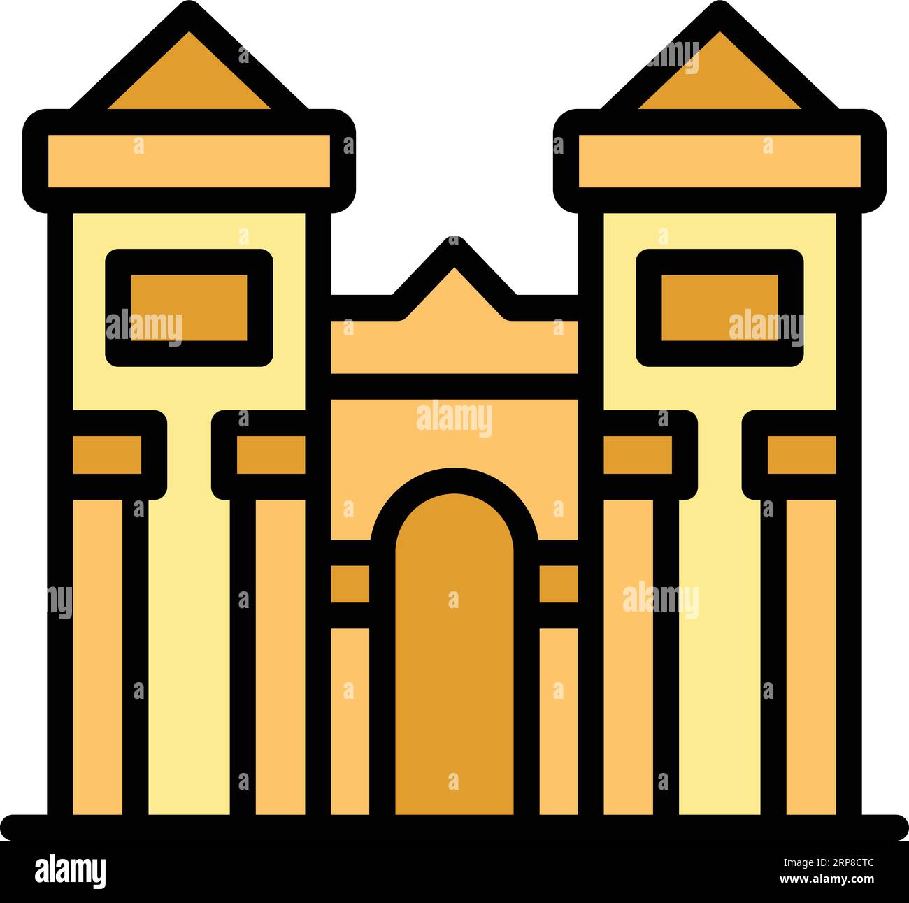 Ancient building icon outline vector. European skyline. Country map ...