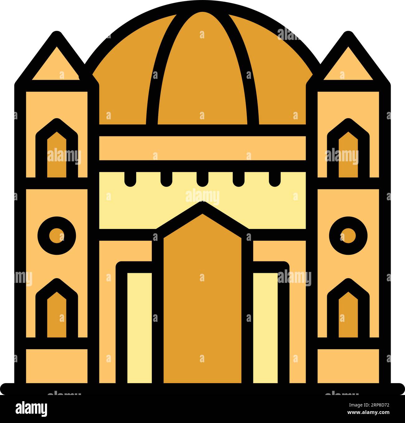 Catholic church icon outline vector. Landmark malta. Emblem country ...