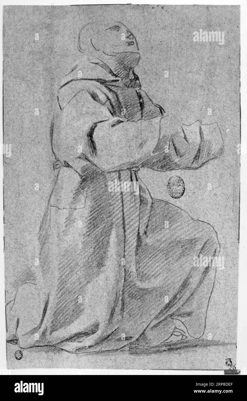 Kneeling Monk by Carlo Bononi Stock Photo - Alamy