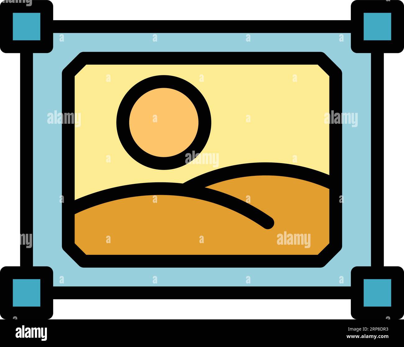 Picture snapshot icon outline vector. Camera screen. Image zoom color ...