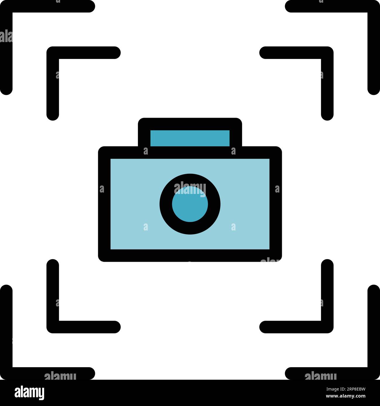Focus camera icon outline vector. Screen image. Hand snapshot color ...