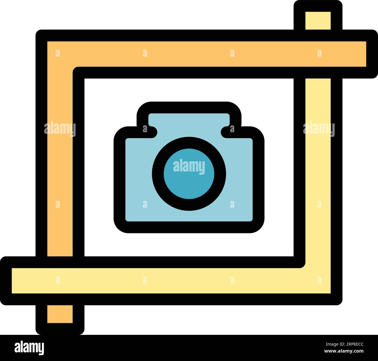 Frame capture icon outline vector. Screen image. Face shoot color flat ...
