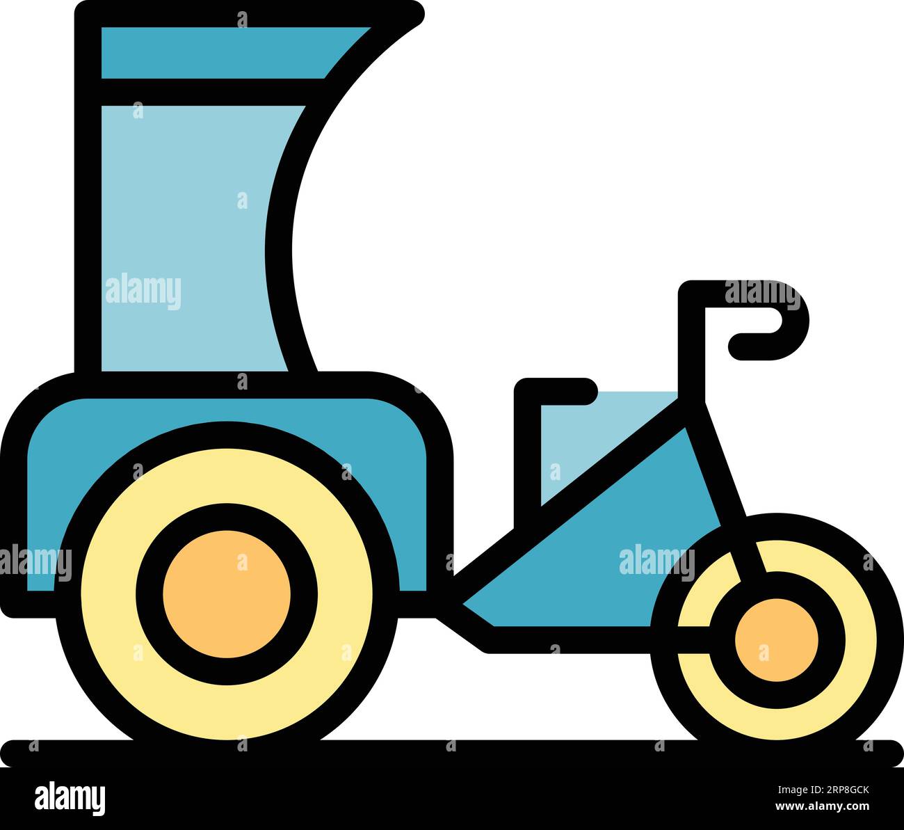 Tuktuk icon outline vector. Trishaw bike. Indian tricycle color flat ...