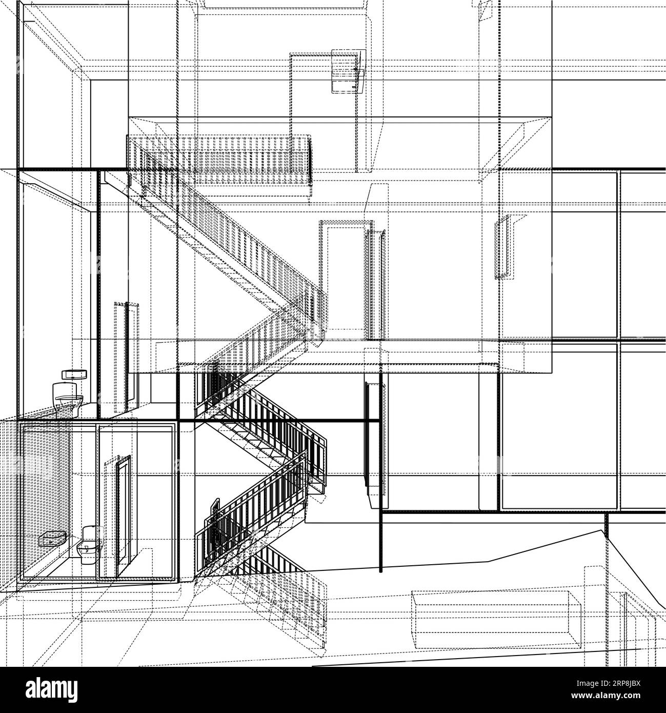 Abstract Staircase Vector. Modern Stairs. Illustration Isolated On ...