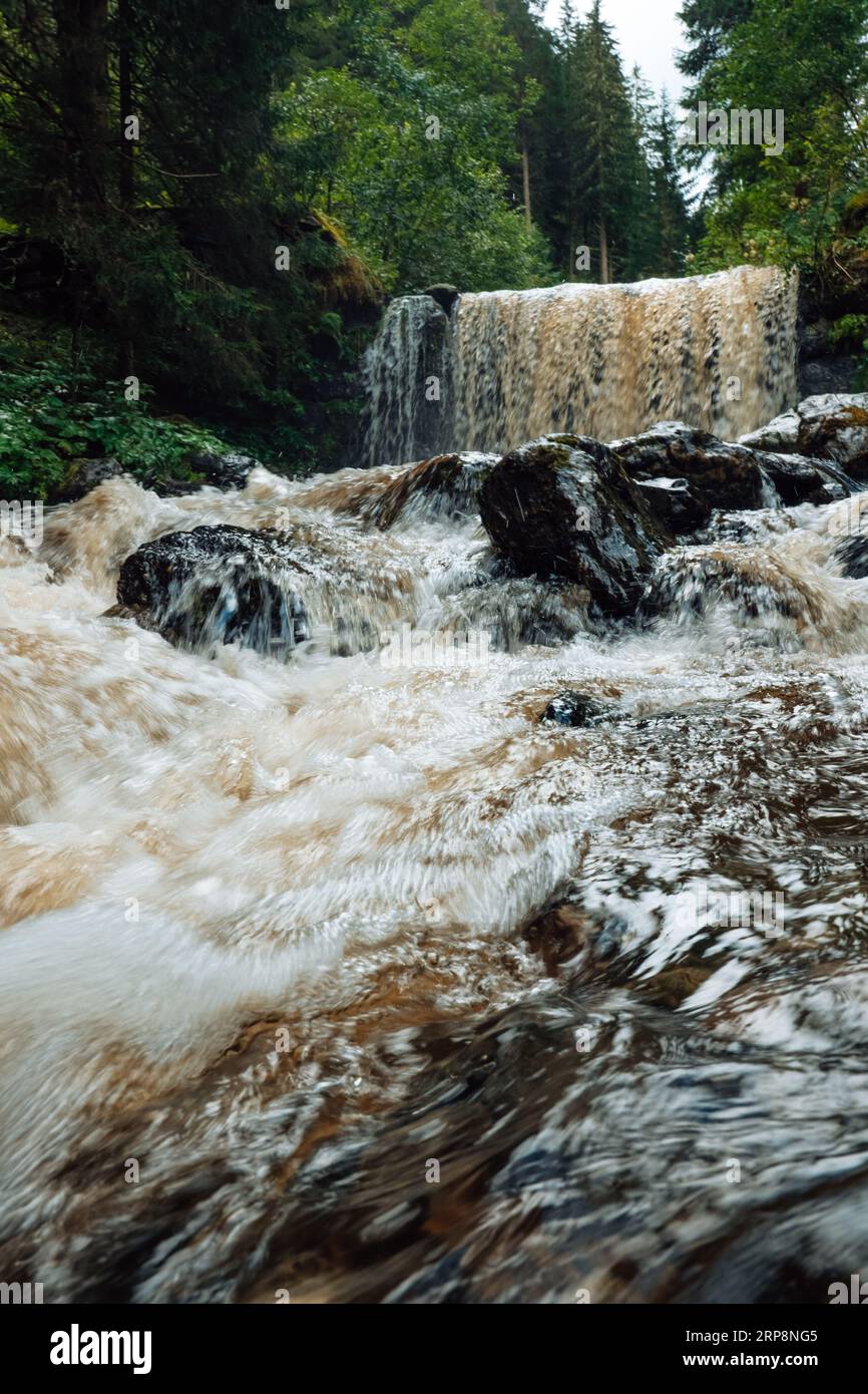 Waterfall background.forest river.Beautiful natural background with ...