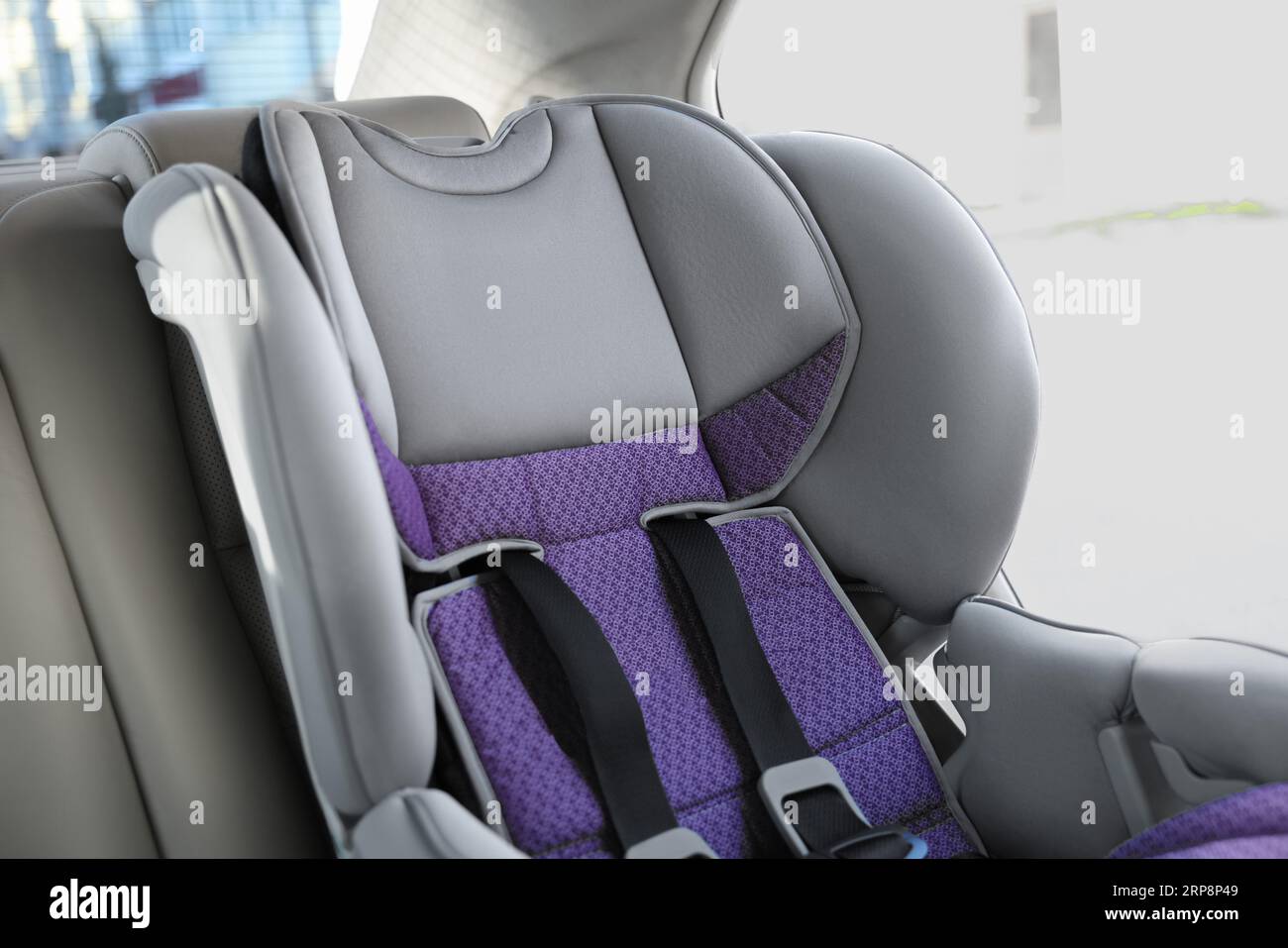 Empty modern child safety seat inside car Stock Photo - Alamy