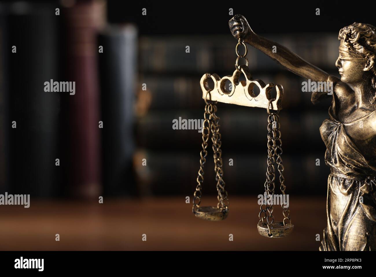 Lady justice statue law table hi-res stock photography and images - Alamy