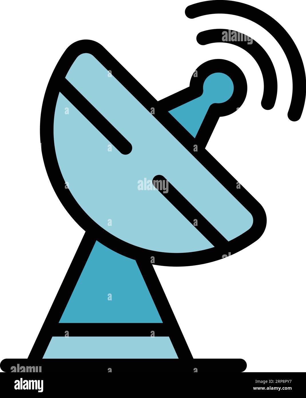 Satellite tv icon outline vector. Hotel facility. Modern room color ...