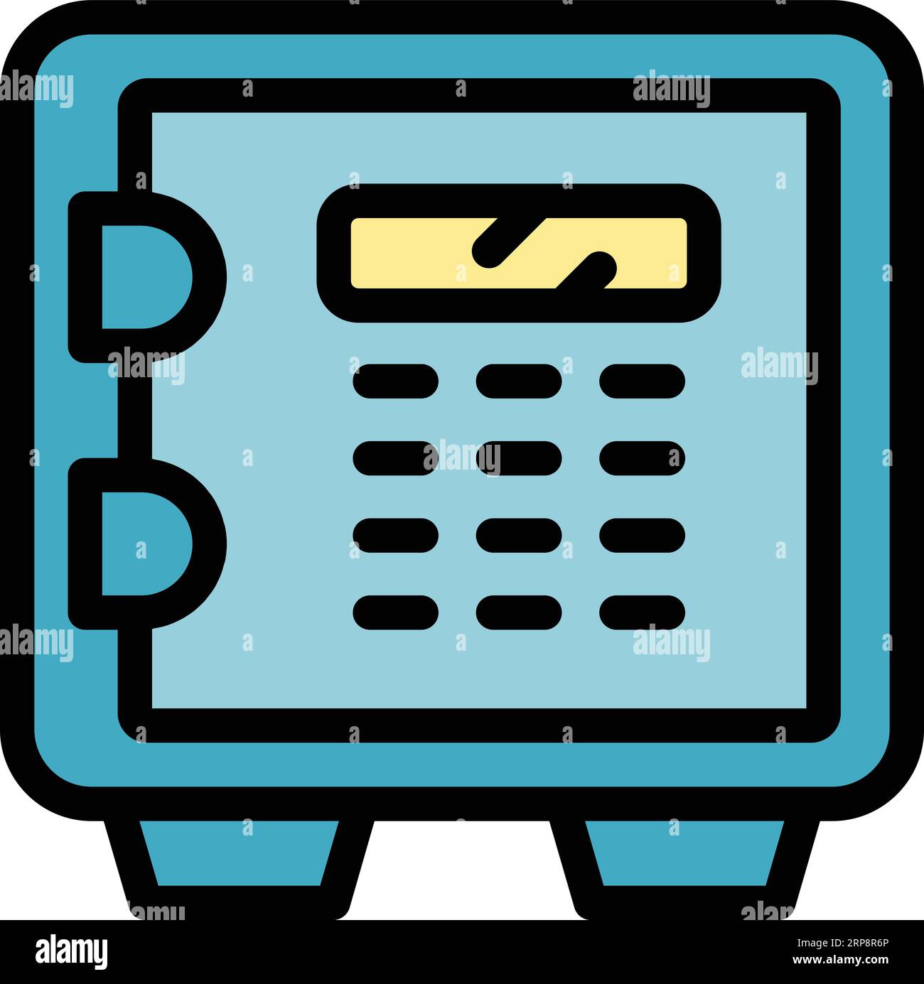 Money safe icon outline vector. Modern facility. Hotel room color flat ...