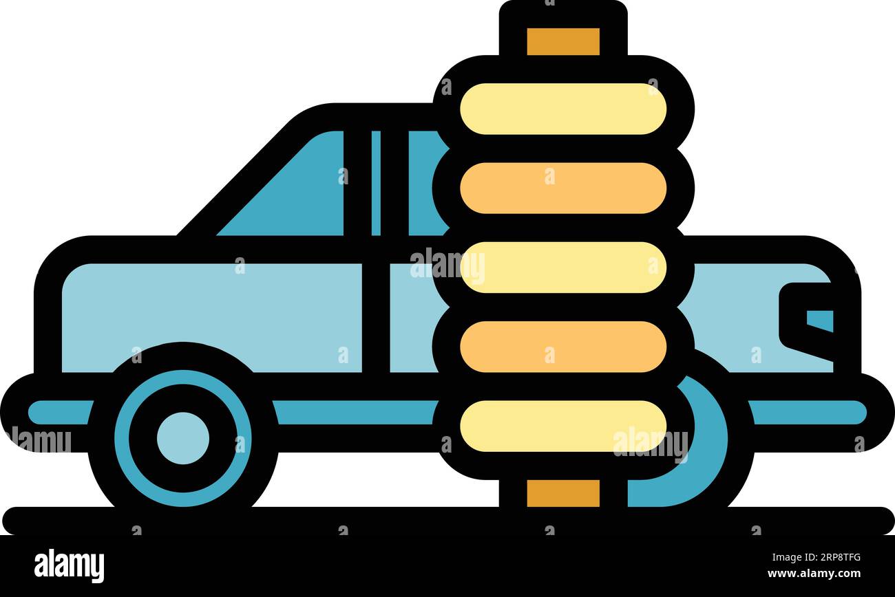 Auto cleaner icon outline vector. Car wash pressure. Foam clean color ...
