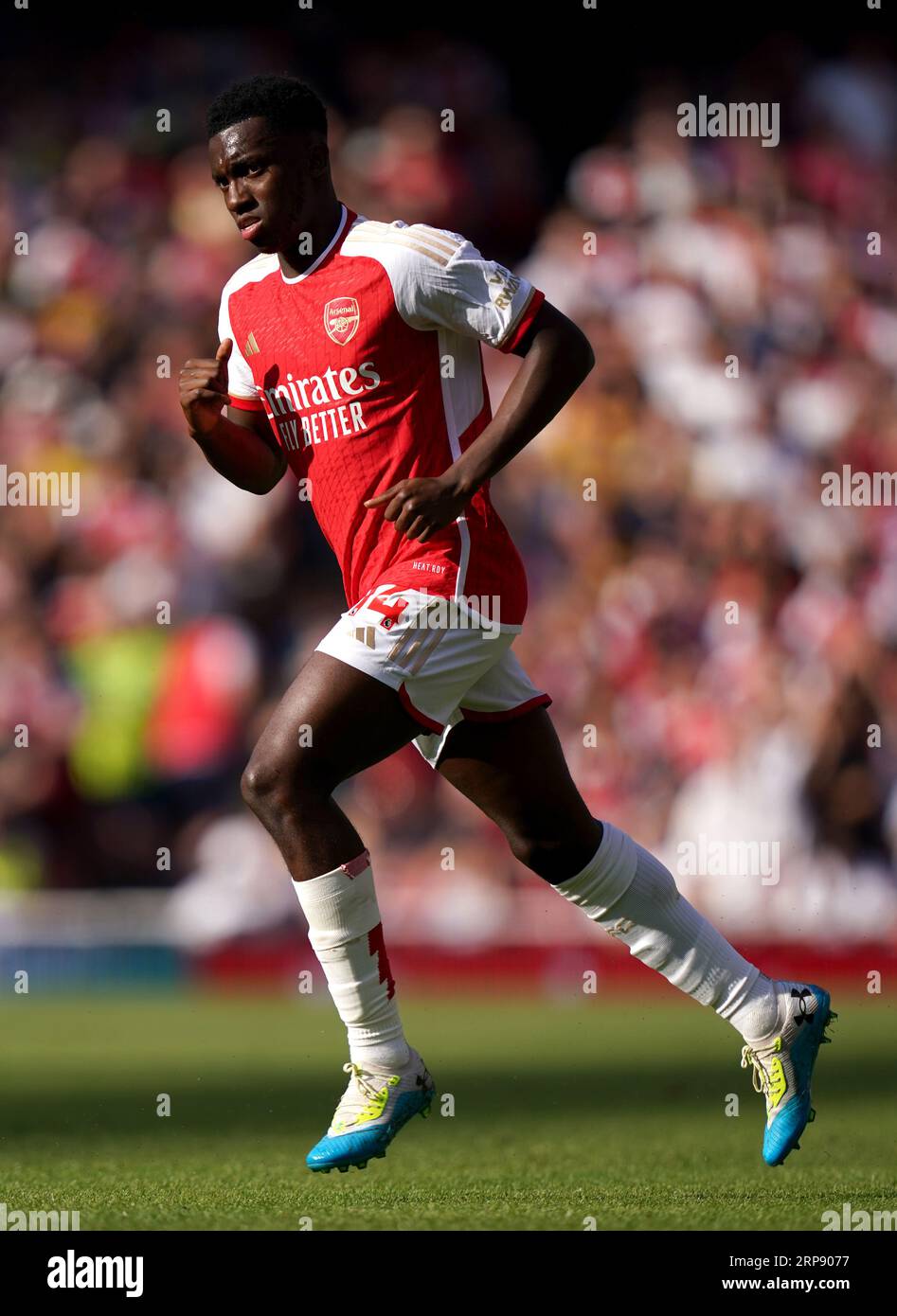 Arsenal’s Eddie Nketiah during the Premier League match at the Emirates ...
