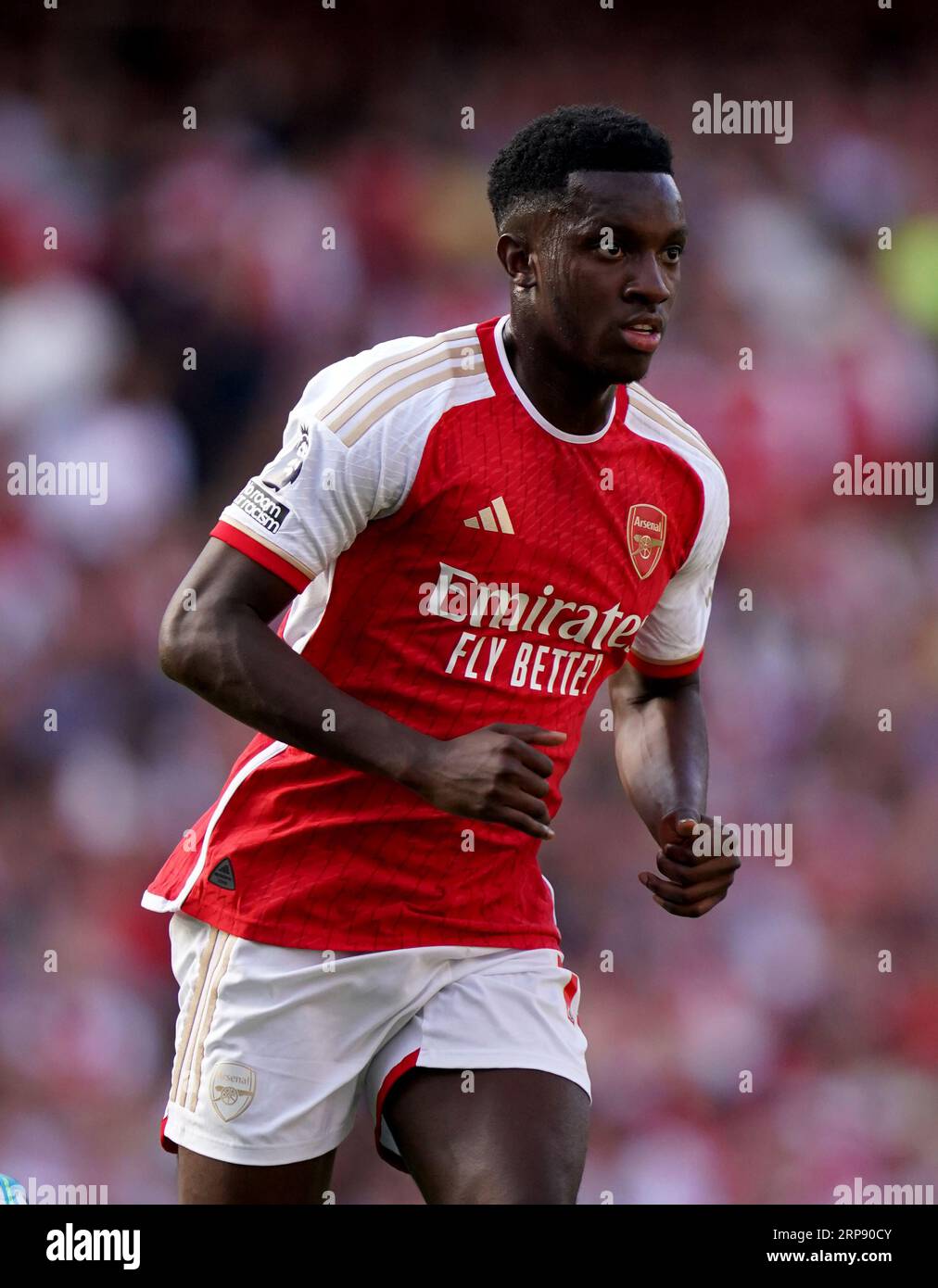 Arsenal’s Eddie Nketiah during the Premier League match at the Emirates ...