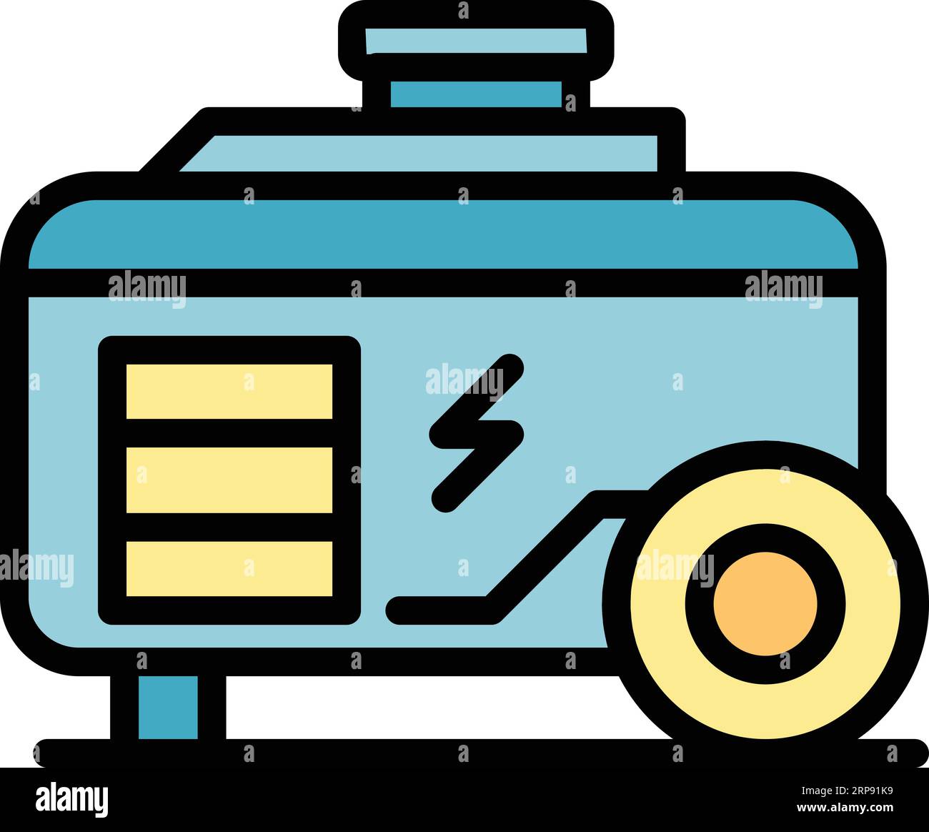 Backup generator icon outline vector. Electric energy. Mobile motor ...