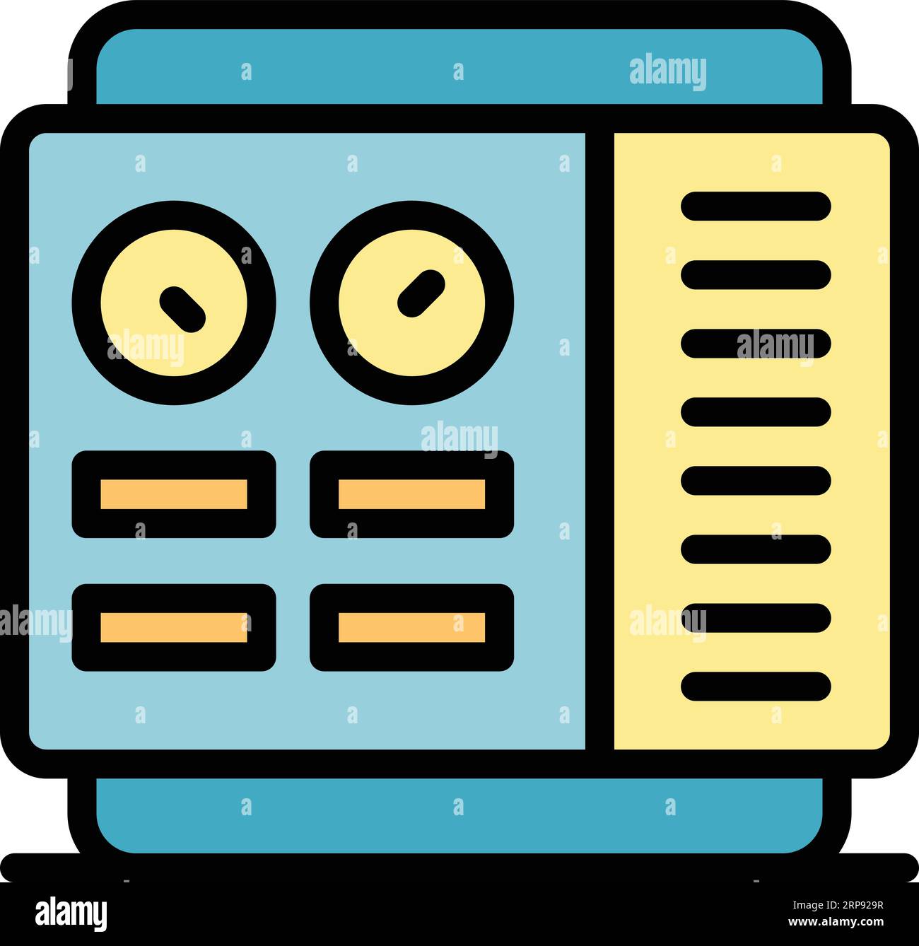 Large generator icon outline vector. Diesel power. Motor backup color ...