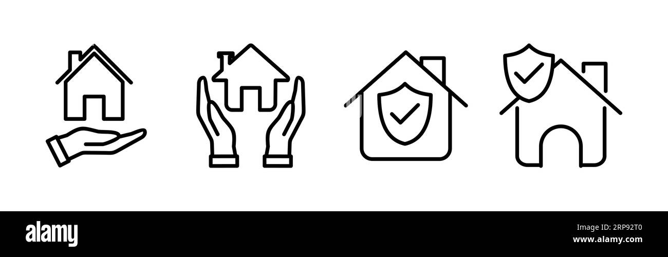 Home insurance icon vector. home shield protect logo Stock Vector Image ...