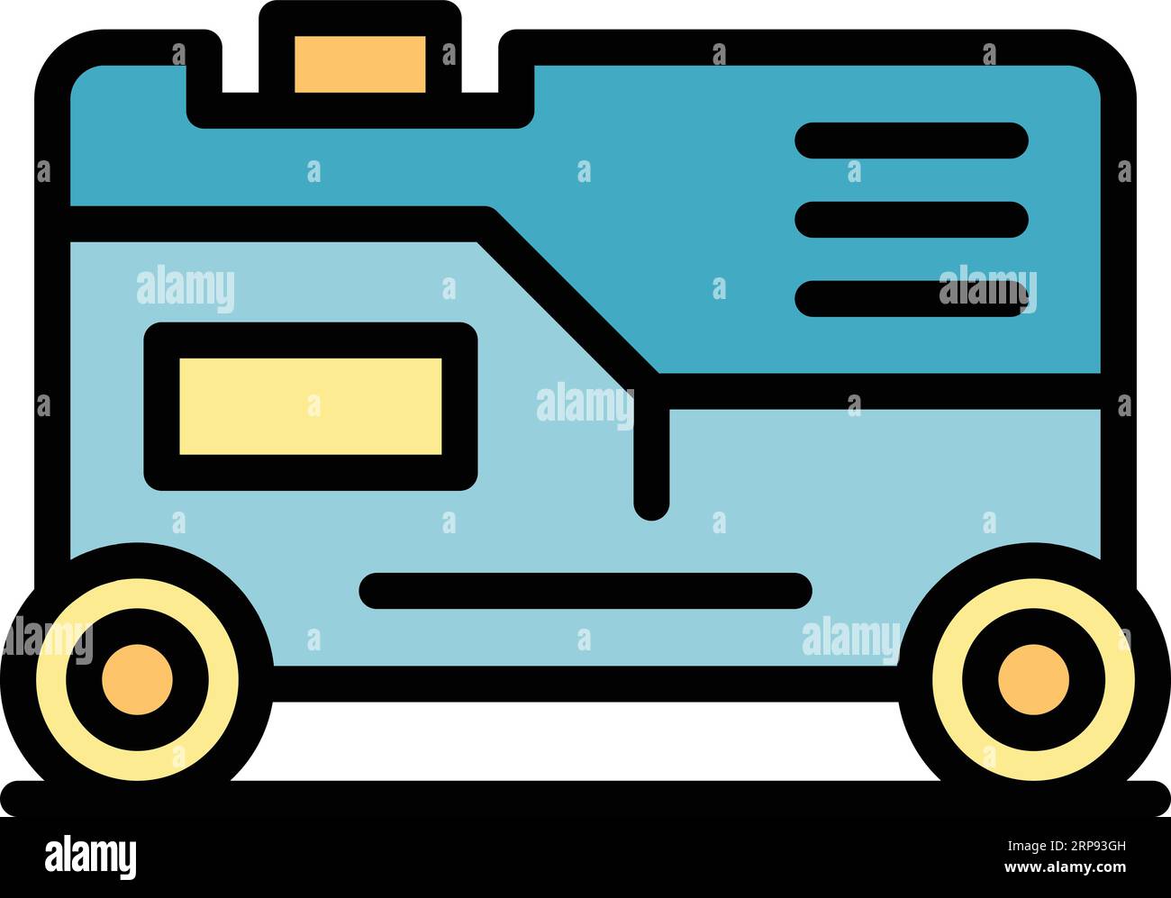 Electric generator icon outline vector. Diesel power. Portable machine ...