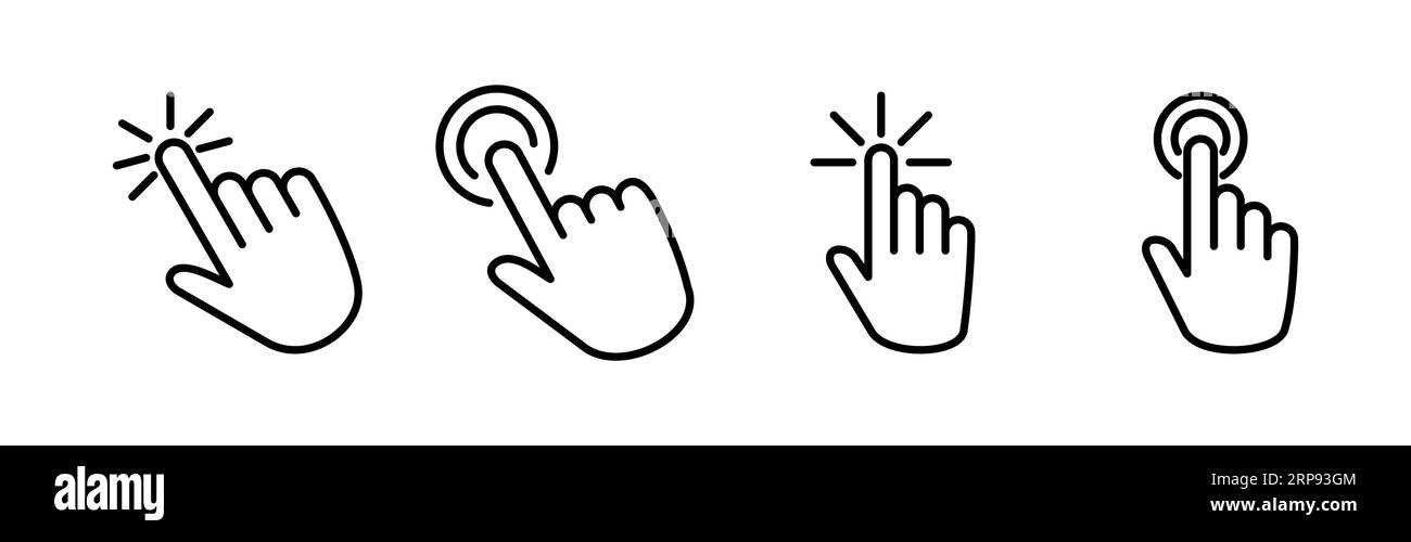 hand click icon vector. clicking finger icon. pointer icon Stock Vector ...
