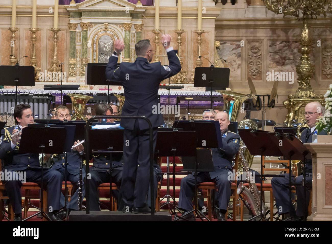 (190322) -- BUDAPEST, March 22, 2019 -- Police band plays Bach pieces ...