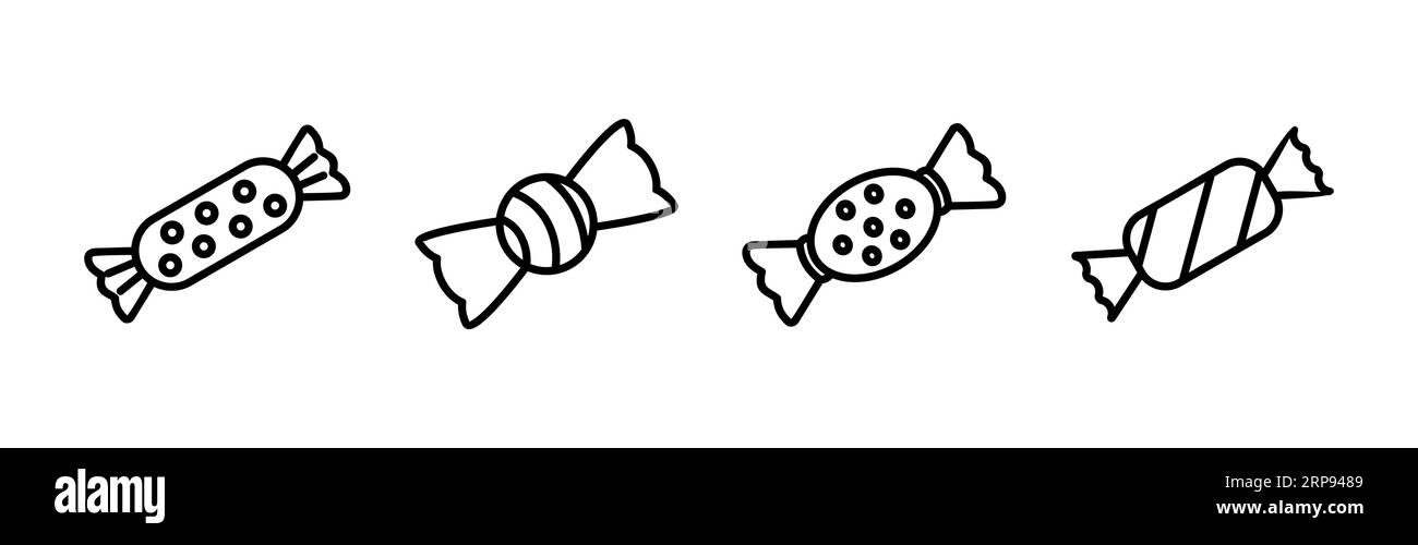 Wrapped Candy Clipart Black And White