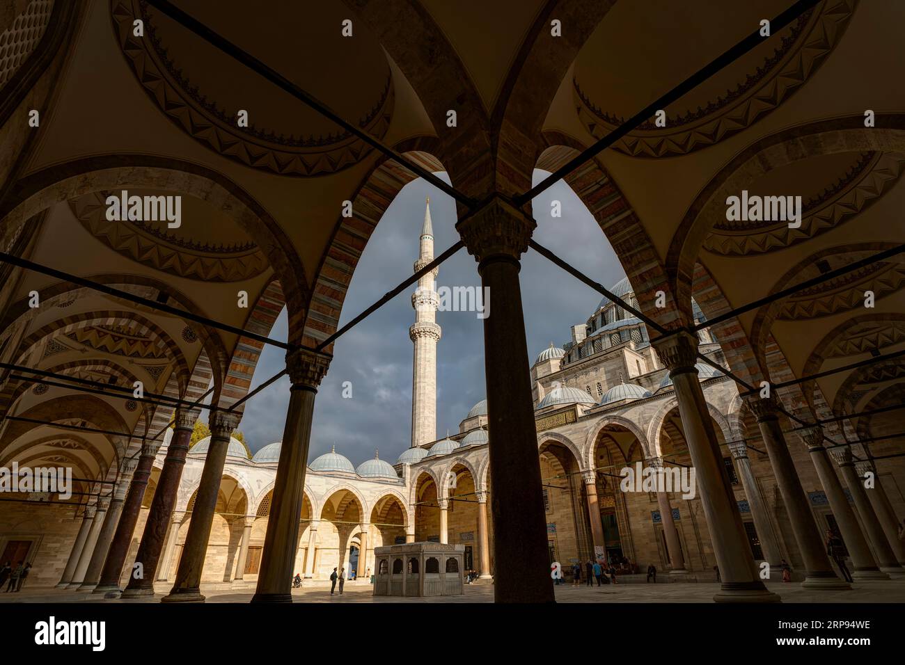Suleymaniye Mosque (Süleymaniye Camii). View from the courtyard gallery ...