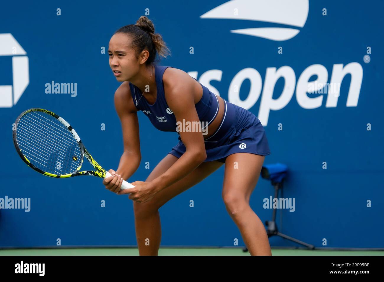 Leylah Fernandez (CAN) competing in the Women's Singles Round 1 at the ...