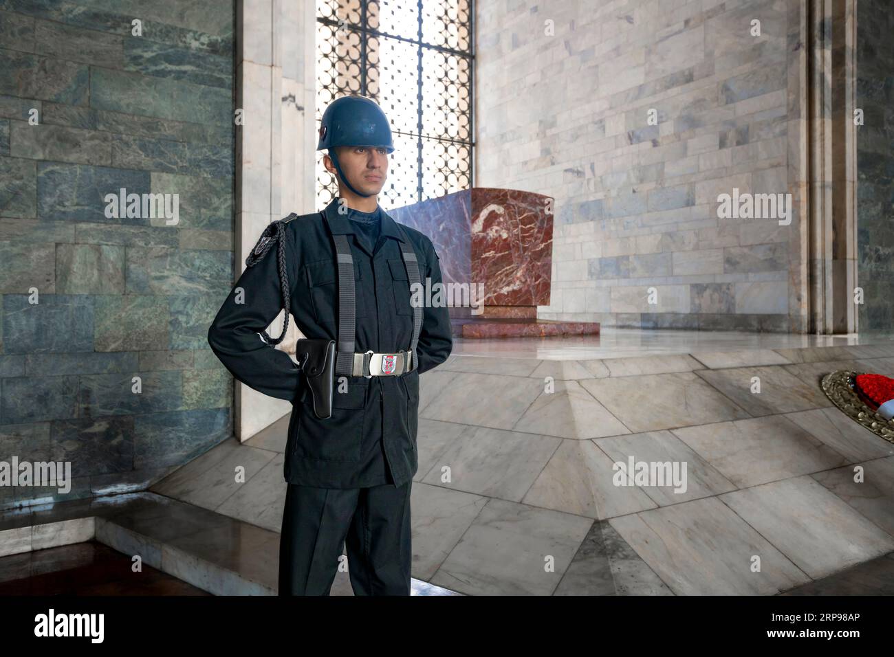 Turkish honor guard in Hall of Honor. Mausoleum of Kemal Ataturk in ...