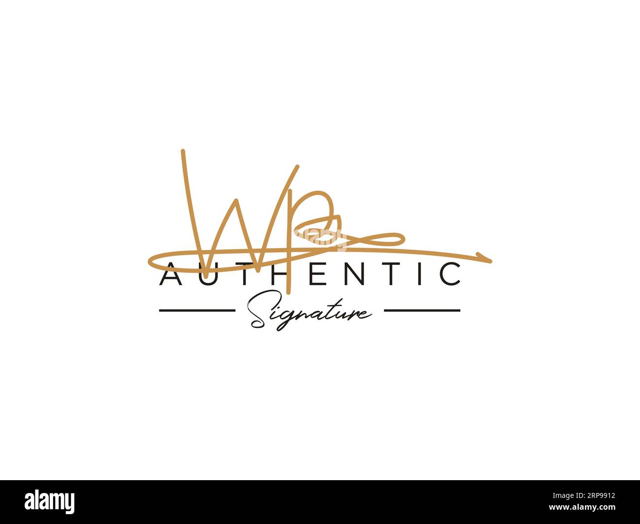 WP Signature Logo Template Vector Stock Vector Image & Art - Alamy
