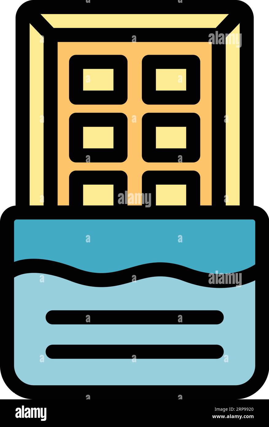 Chocolate bar icon outline vector. Food cocoa. Sweet liquid color flat ...