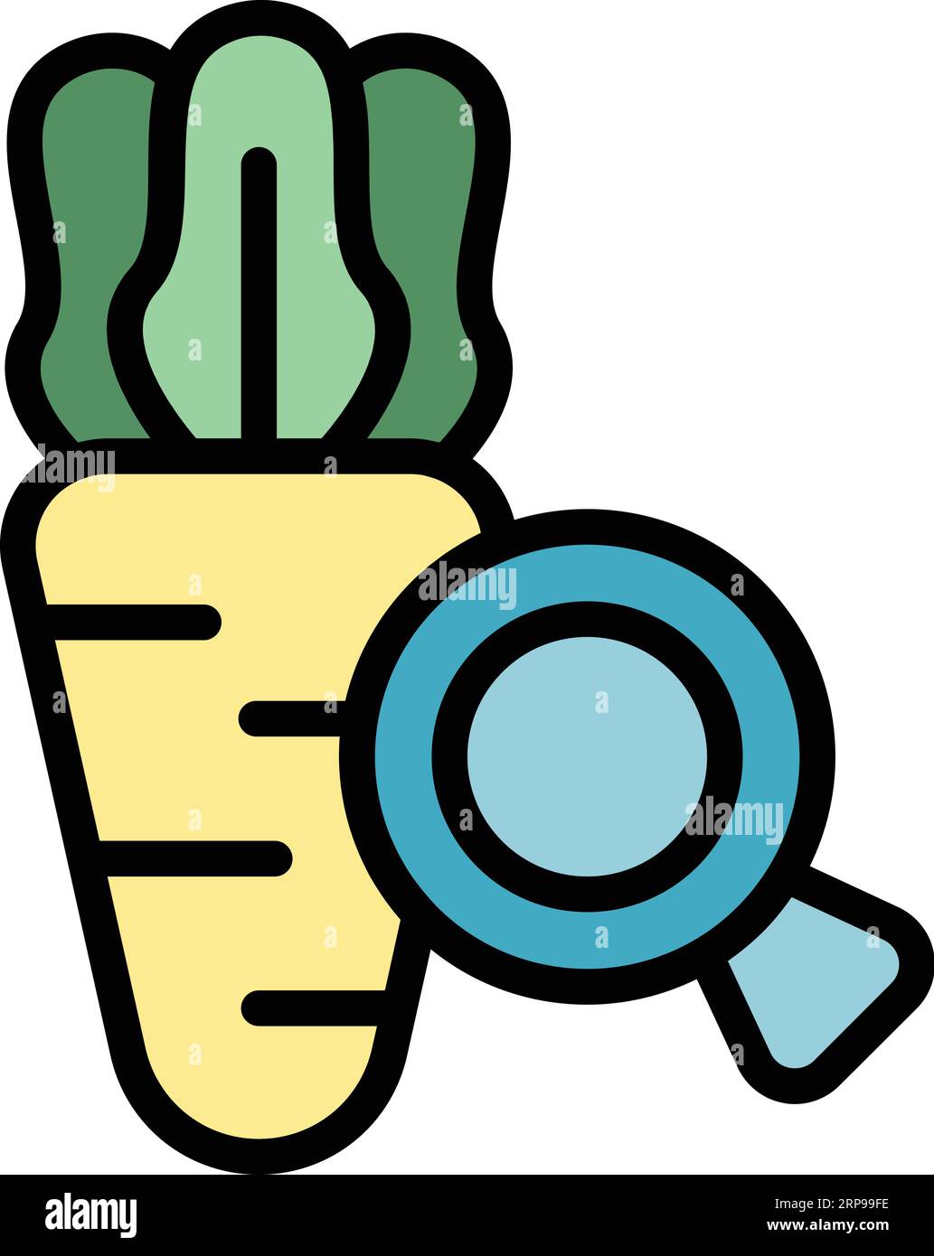 Carrot inspection icon outline vector. Food safety. Quality critic ...