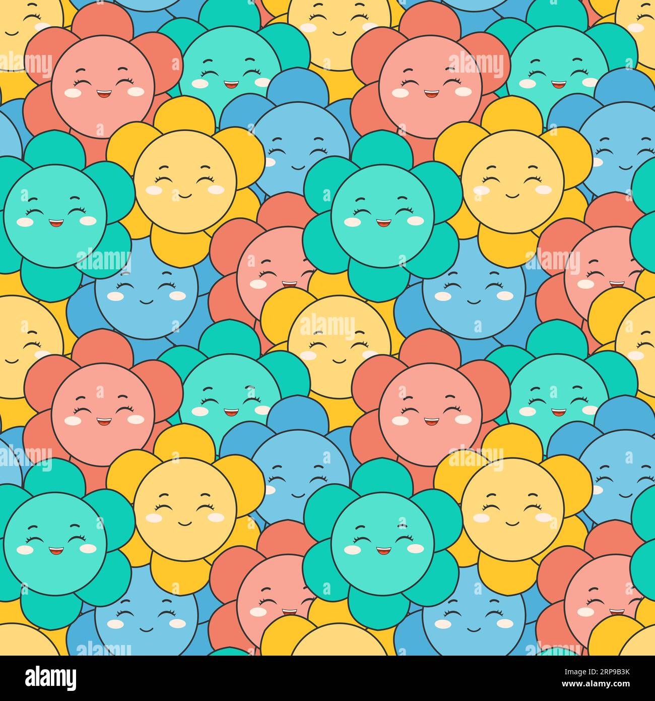 Smile Seamless Pattern Design Illustration with Smiling Character and ...