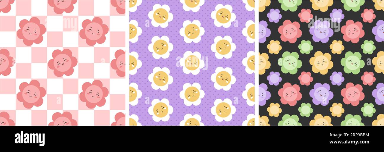 Smile Seamless Pattern Design Illustration with Smiling Character and ...