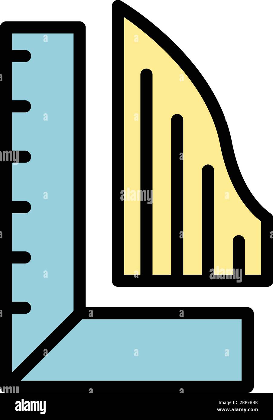 DIY angle ruler icon outline vector. Repair home. Work tool color flat ...