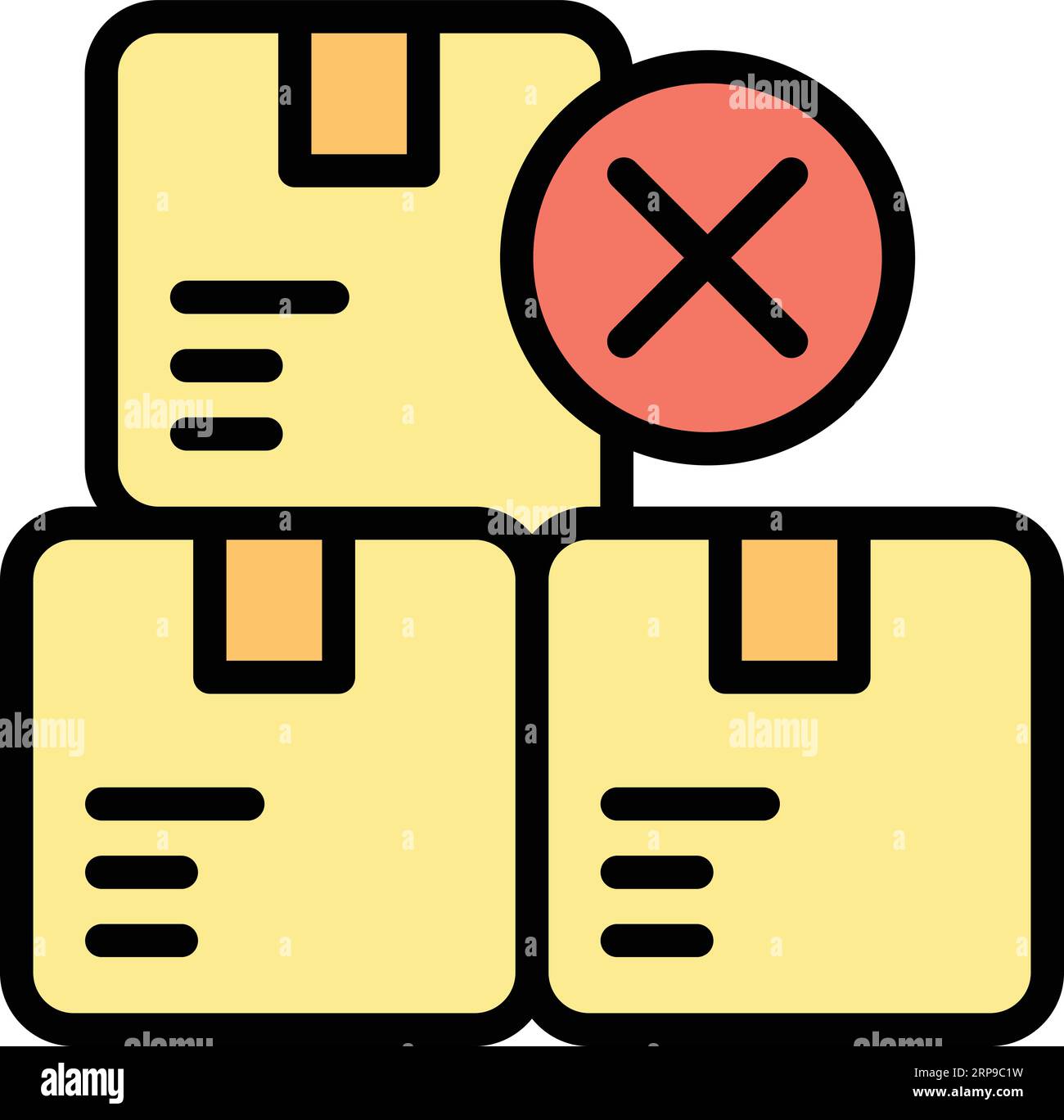 Defective product box icon outline vector. Return check. Consumer ...